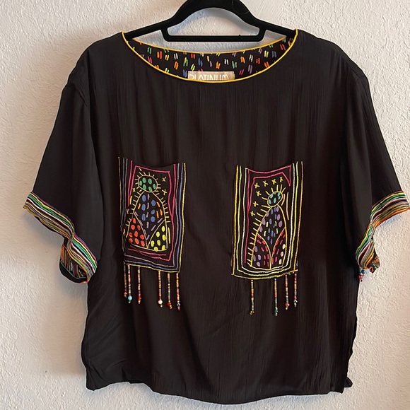 Platinum | Tops | Vintage 9s Beaded Top | Poshmark
